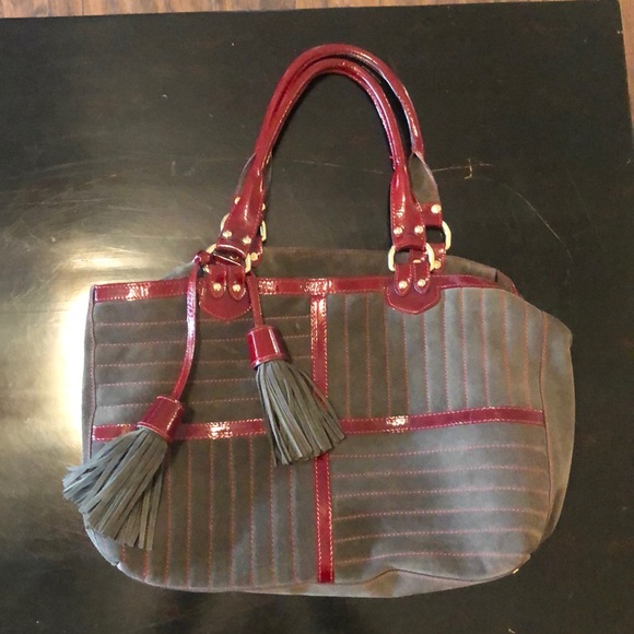 Claudia Firenze | Bags | Claudia Firenze Gray Suede Shoulder Bag | Poshmark